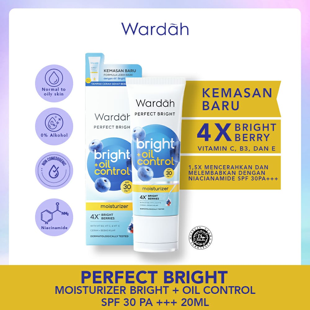 Wardah Perfect Bright Moist Bright + Oil Control spf 30 pa+++ (New ...