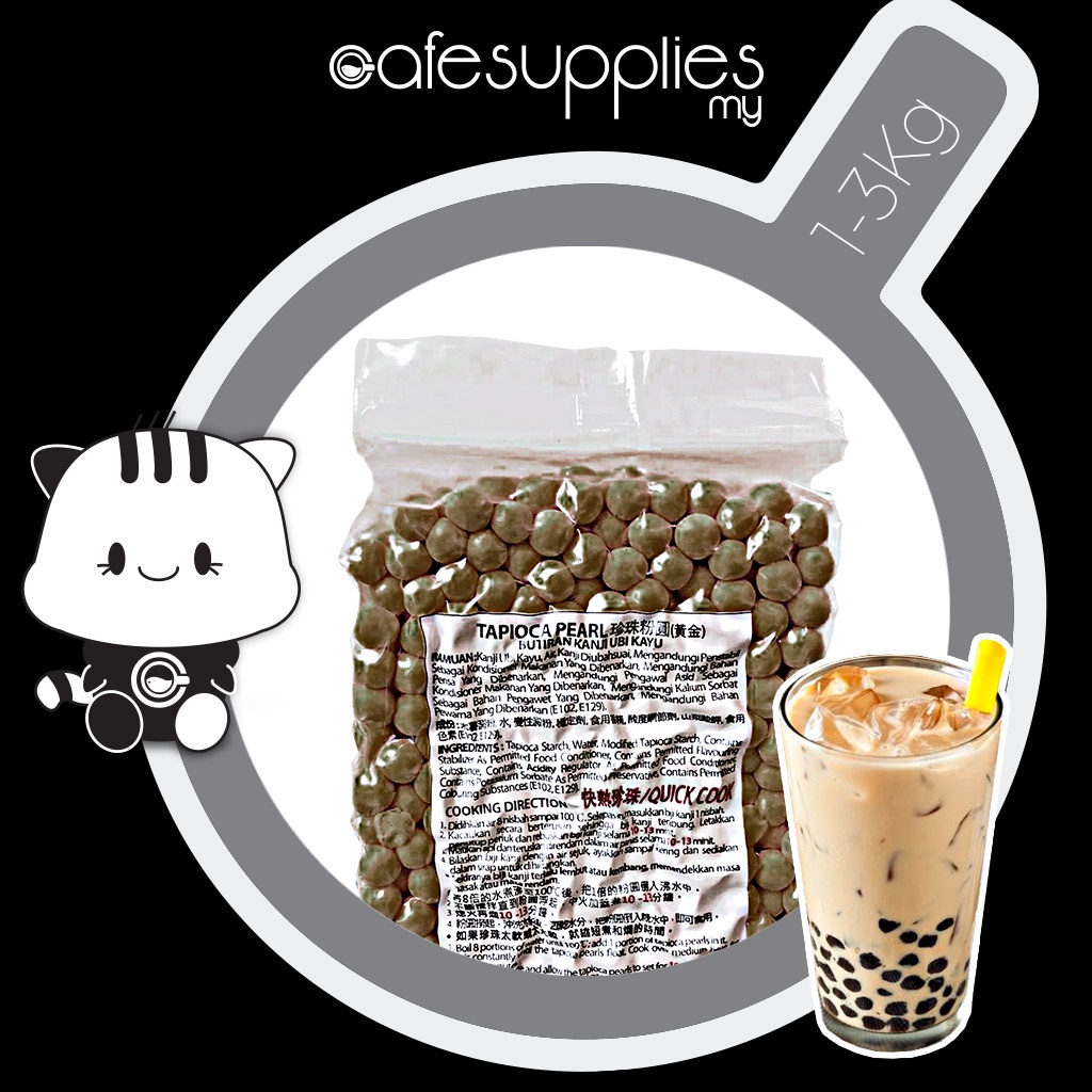 Halal Quick Cook Tapioca Bubble Tea Boba Pearl 3 KG 1 KG BOBA TEA ...