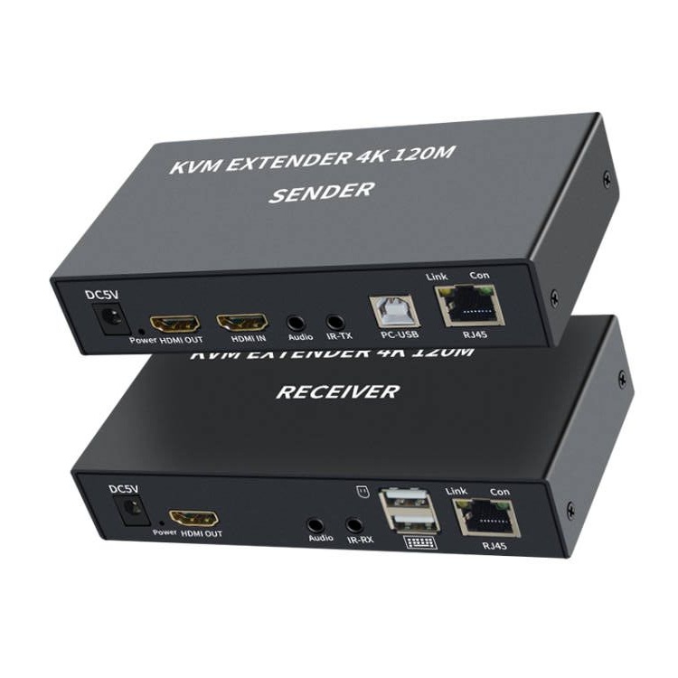 4K HDMI USB KVM Extender 120M over Cat6 KVM Extender HDMI to RJ45 Over Lan Network HDMI KVM ...