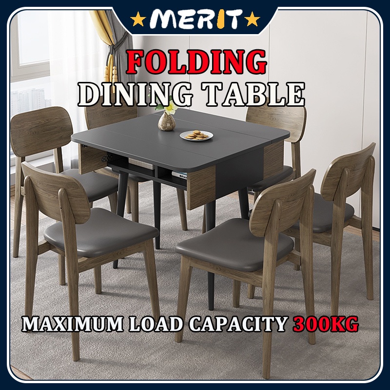MR Foldable Dining Table Multi-functional Table with Chair Nordic Space ...