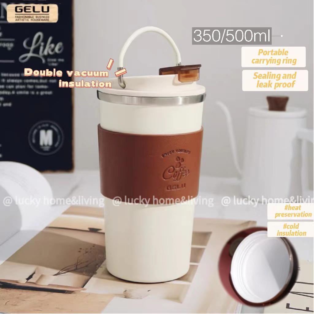 Ready Stock 】 Ceramic Coffee Cup Portable 304 Stainless Steel Vacuum ...