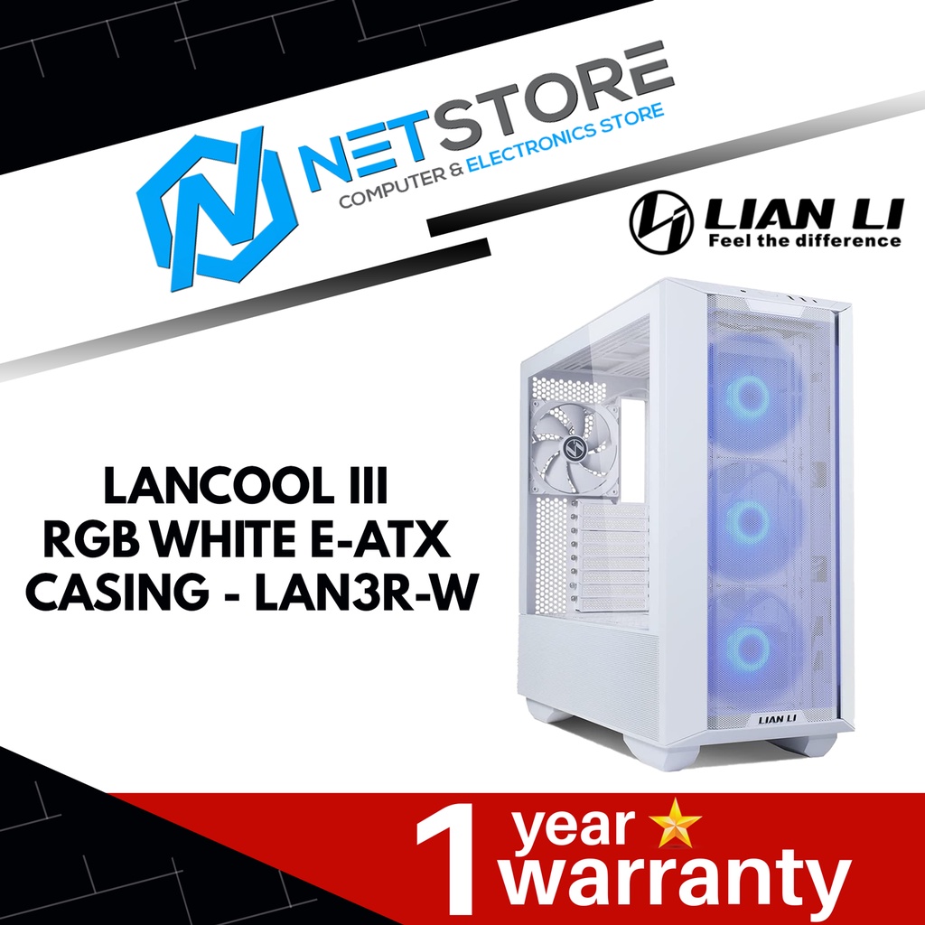 LIAN LI LANCOOL III RGB WHITE E-ATX MID TOWER CASE - LAN3R-W | Shopee ...