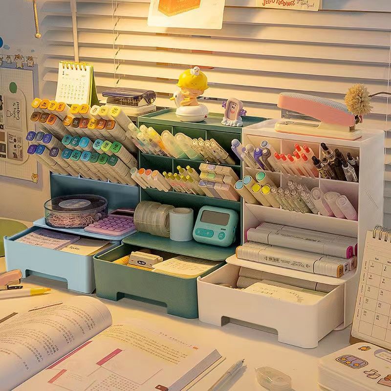 Large Capacity Oblique Insert Pen Holder Multi-Layered Pen Holder with ...