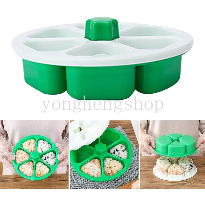 6 Grids Triangular Onigiri Sushi Mold Japanese Rice Ball Press Mould ...