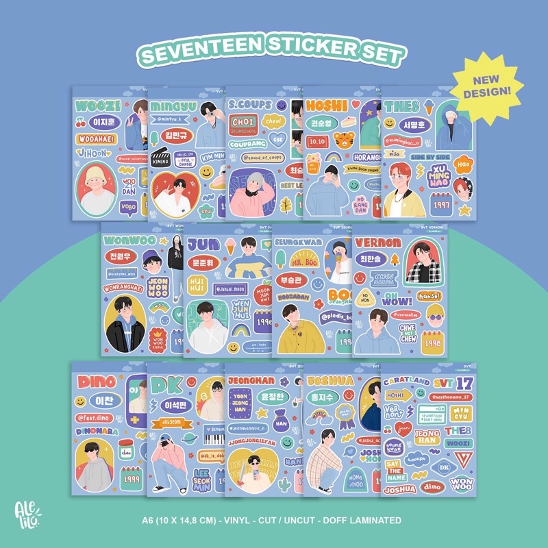 Seventeen STICKER SET (NEW DESIGN) | Shopee Singapore