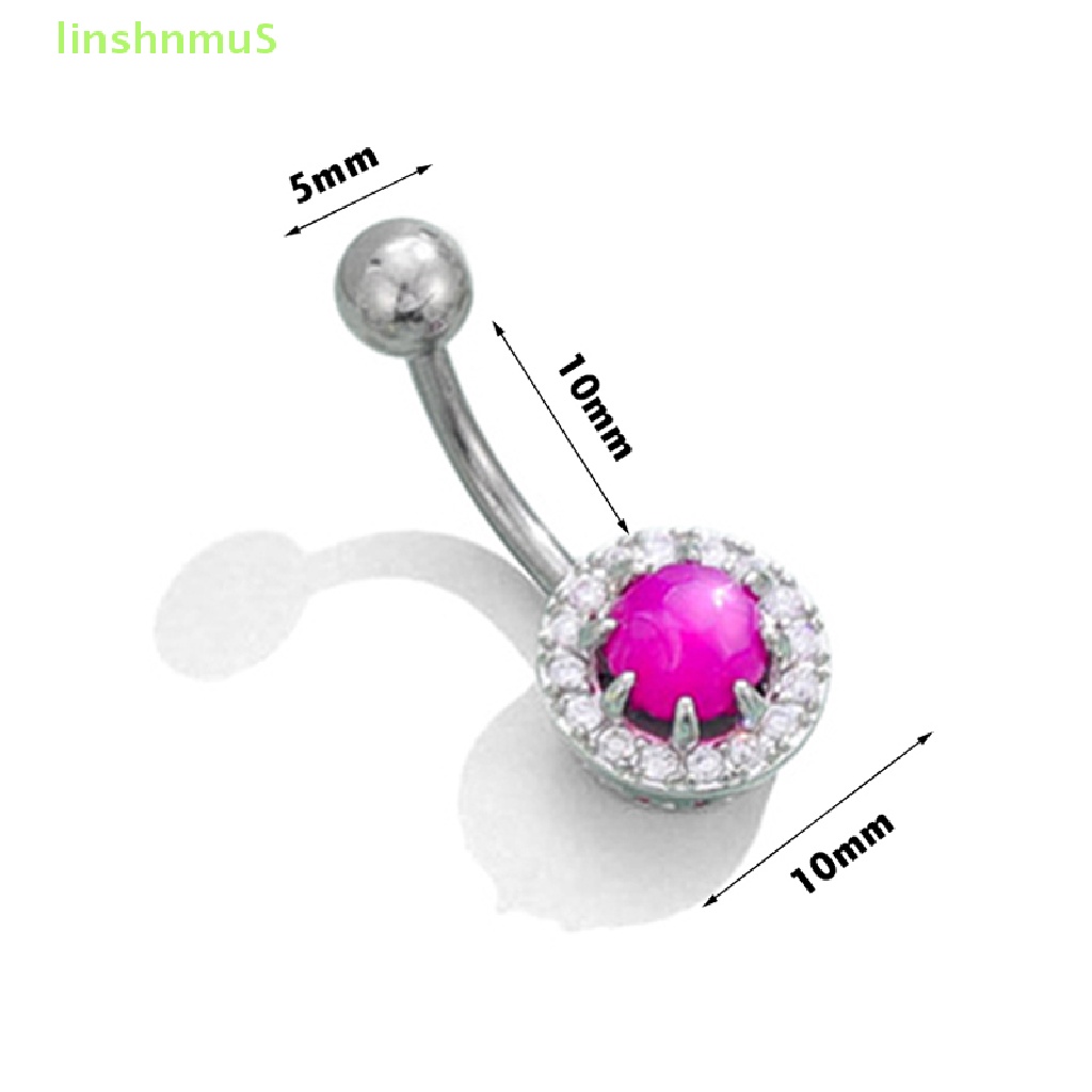 Linshnmus Multifaceted Ball Stainless Steel Navel Belly Ring Belly Button Nail Jewelry Shiny