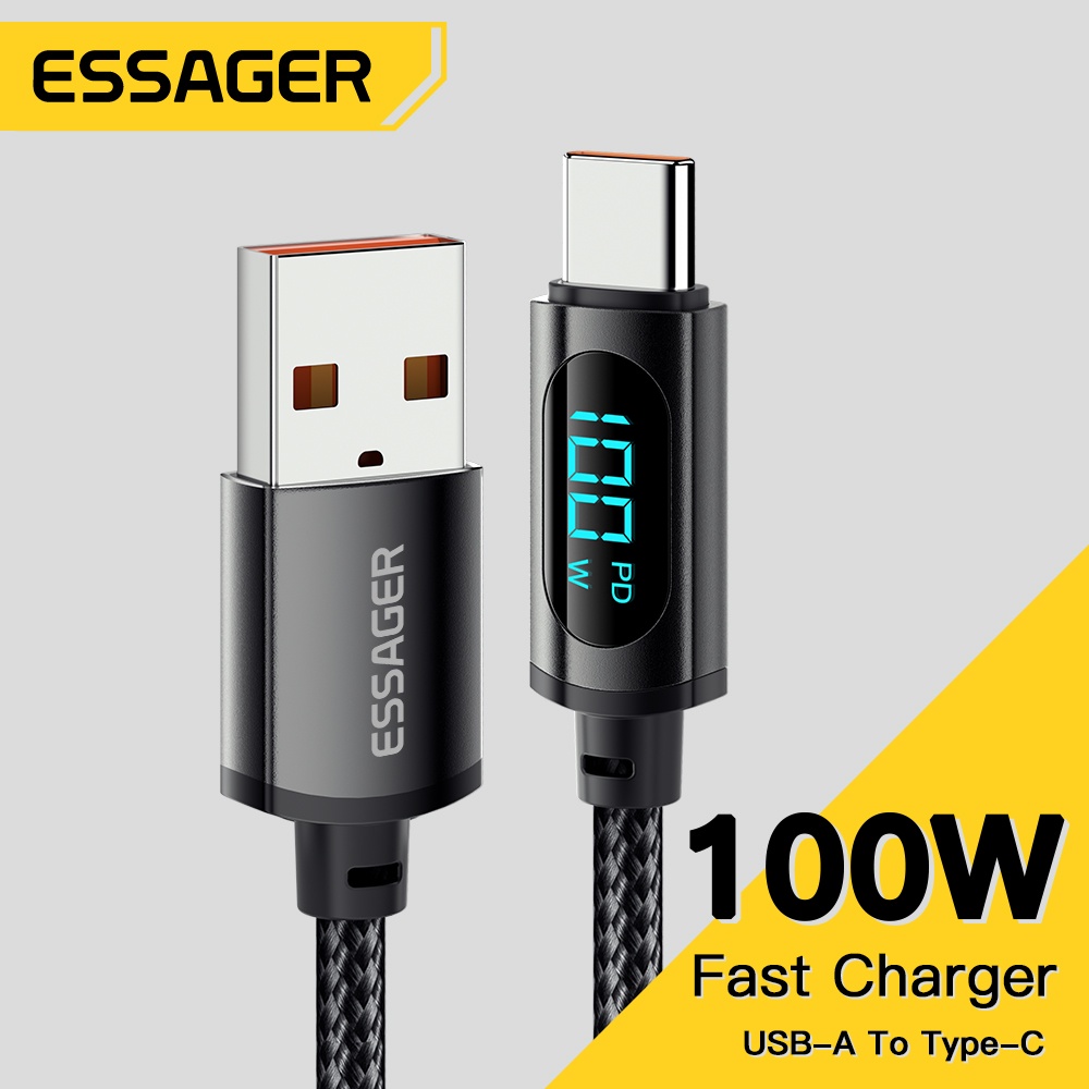 Essager 7A 100W USB to Type C Cable Digital Display QC PD Fast Charger Cable For Samsung Realme ...