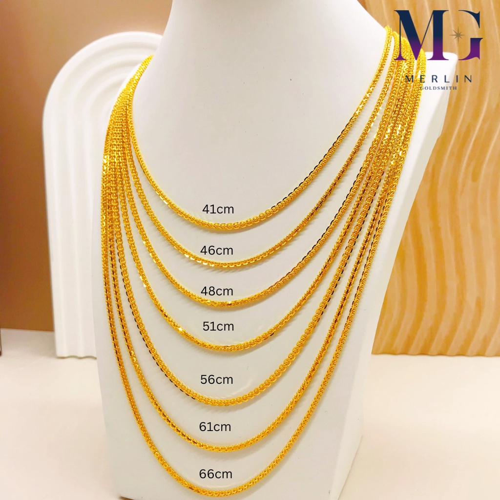 Merlin Goldsmith 22K 916 Gold Lacy Ribbon Chain (2MM) | Shopee Singapore