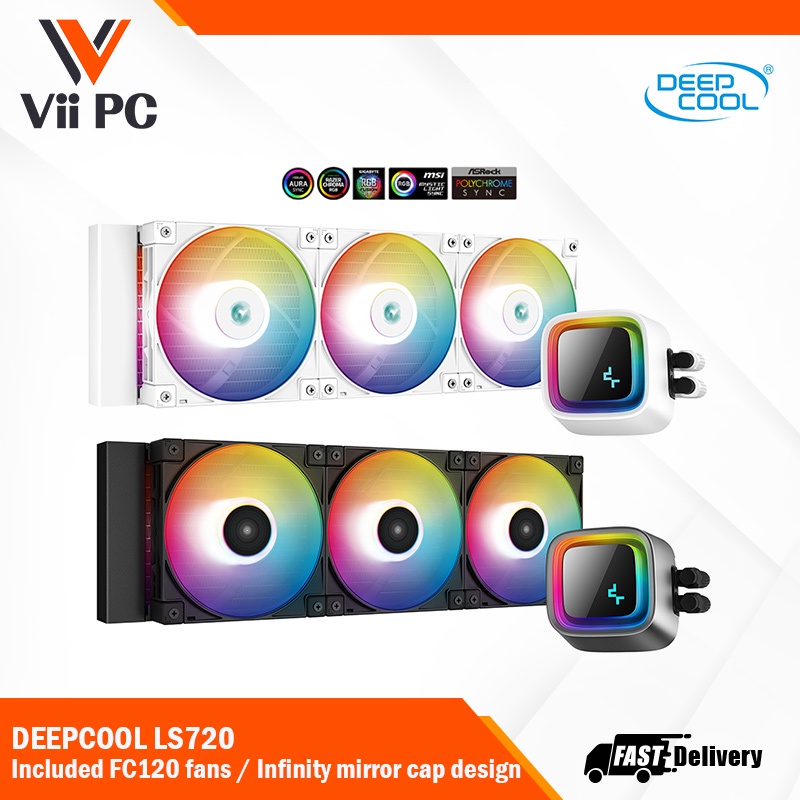 Deepcool LS720, 360mm AIO, 3 x FC120 ARGB Fan (LGA 1700 Ready) | Shopee ...