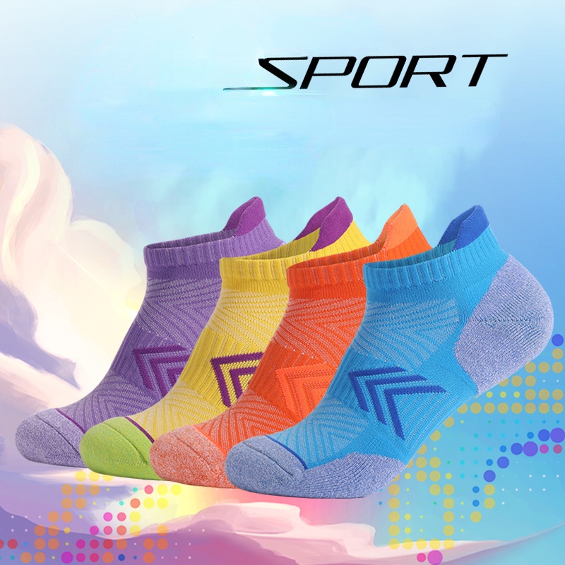 Women's running socks with thickened towel bottom, anti-skid combed ...