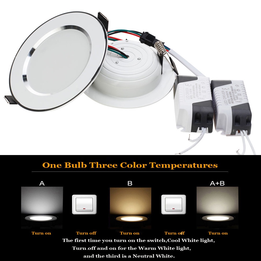 LED Ceiling Light Pin Light Panel Lights 3Colors 3500K/4000K/6500K ...