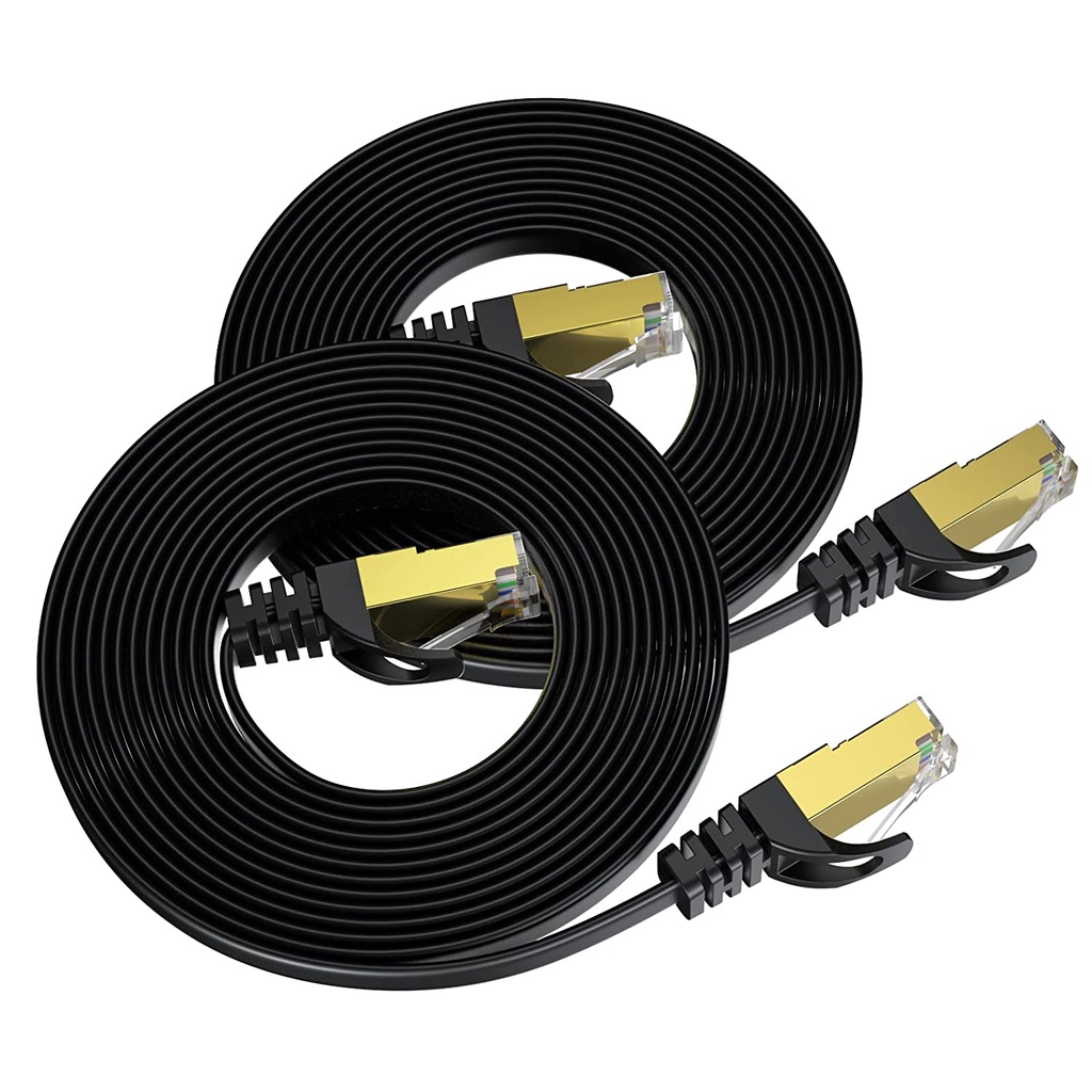 Cat 7 Ethernet Cable 3m 2 Pack, VOIETOLT Flat High Speed STP RJ45 ...