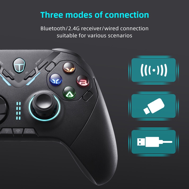 Thunderobot G70 Gamepad Controller Wired/Wireless Bluetooth Gamepad Controller 3 modes Backlit ...