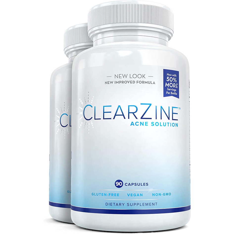 2 Bottles Clearzine Acne Pills For Teens And Adultsclear Skin