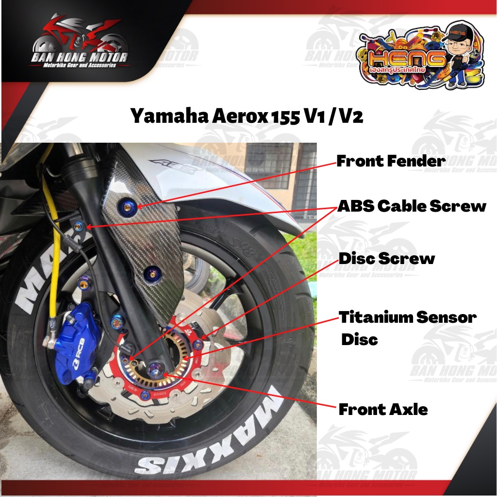 🇸🇬 Titanium Screw Brake Level/Disc Screw/ABS Screw/Front Axle/Front ...