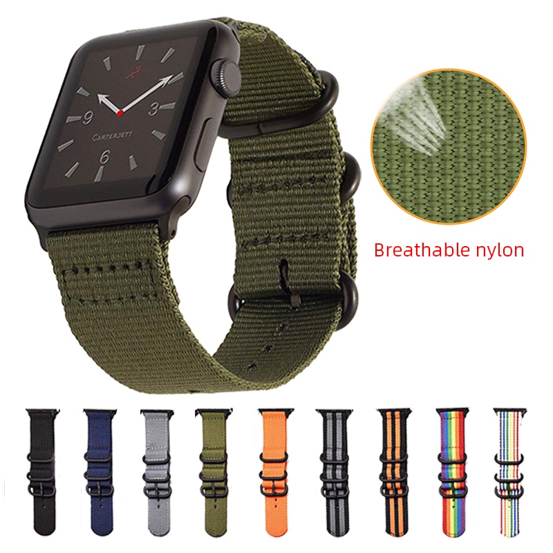 Breathable Nylon Fabric Straps Band compatible for Apple Watch ultra S8 ...