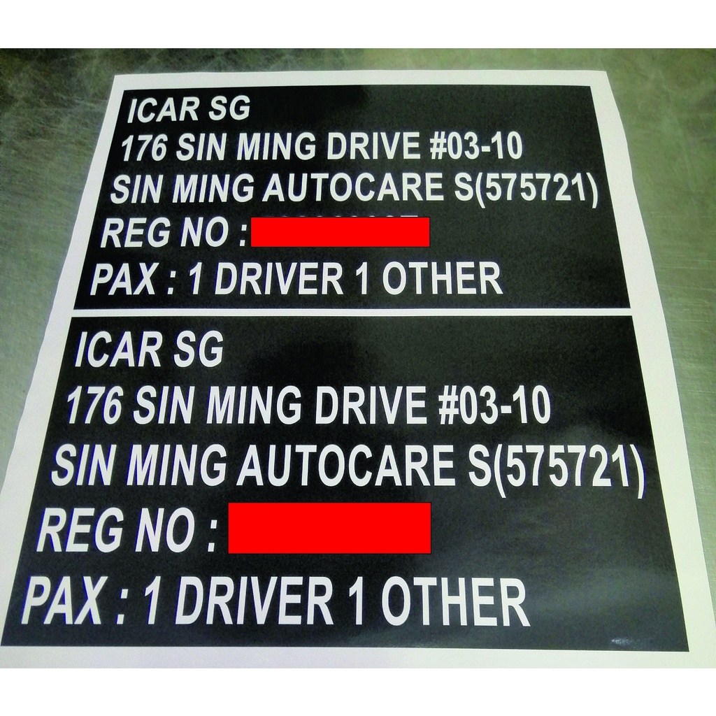 2x Van business registration stickers 2 pieces printing with laminate ...