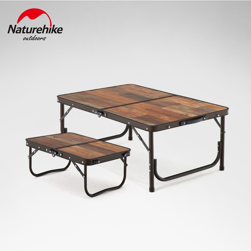 NatureHike Wood Grain Camping Table Foldable Table Folding Table ...
