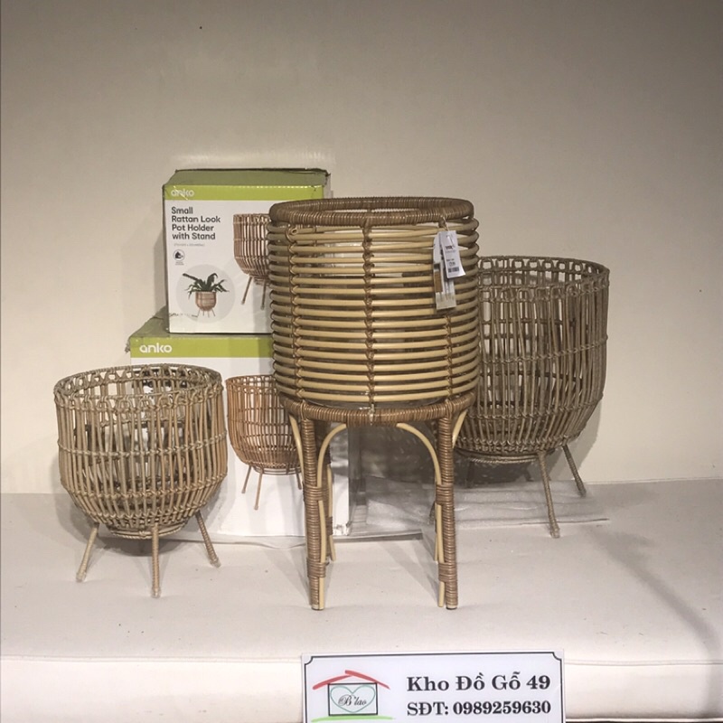 Poly rattan rattan rattan Pots With Wooden Soles, Plan Stand rattan ...