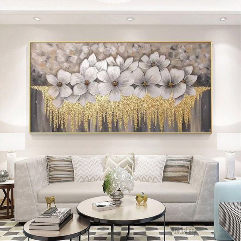 HIASAN DINDING Modern abstract floral texture living room wall ...
