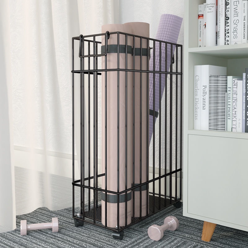 Yoga Mat Storage Rack Laundry Basket Wrought Iron Fitness Exercise ...