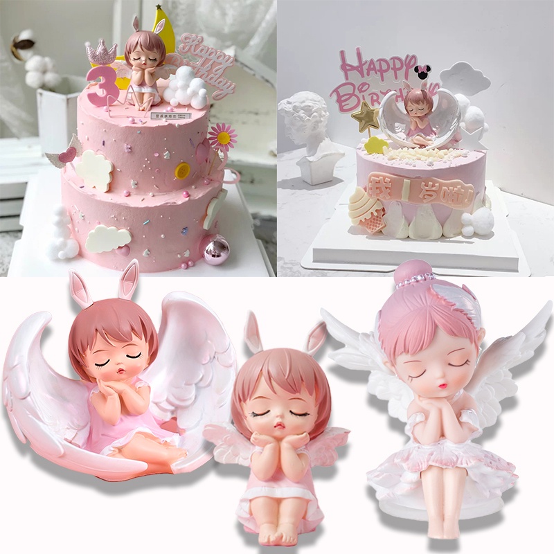 Annie Baby Angel Cake Decorative Ornaments Net Red Little Cute Girl ...