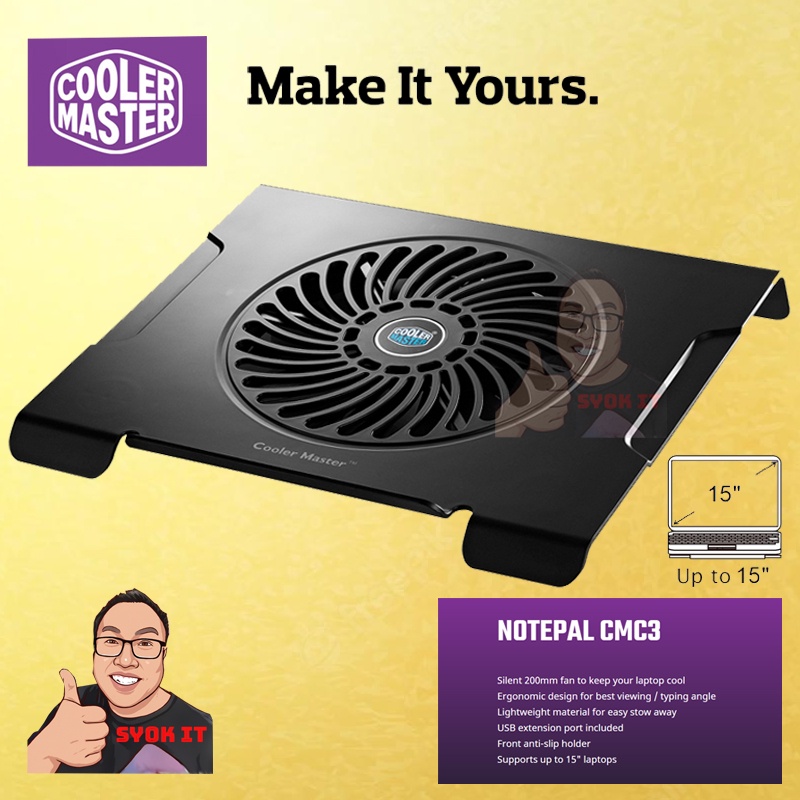 Cooler Master NotePal C3 CMC3 Notebook Laptop Cooler with 200mm Fan UP ...