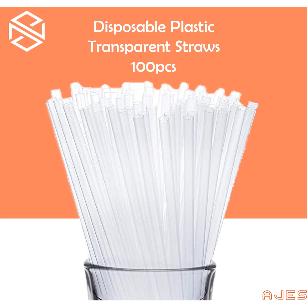 🔥Local Seller🔥 Disposable Transparent Straws [100pcs] | Shopee Singapore
