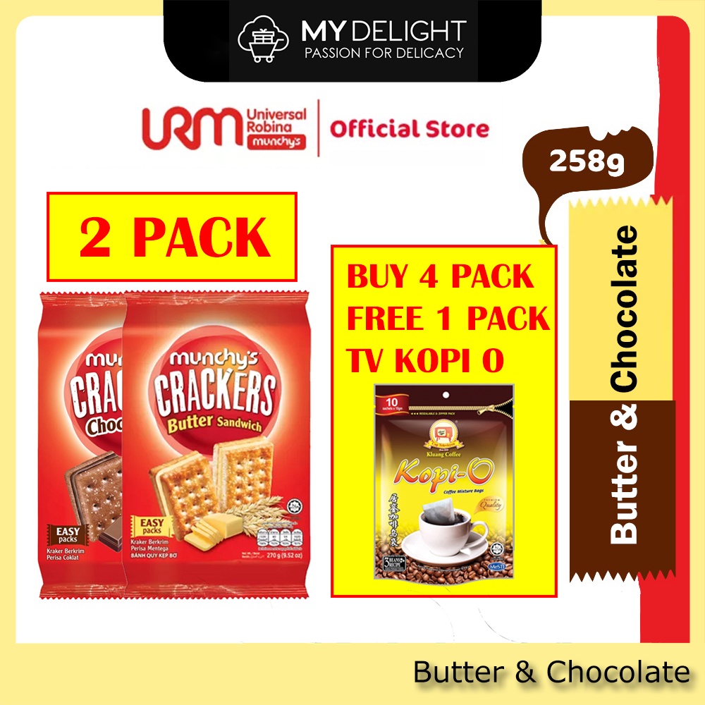 (2 packs) Munchy's Butter Chocolate Sandwich Crackers Easy Pack SG ...