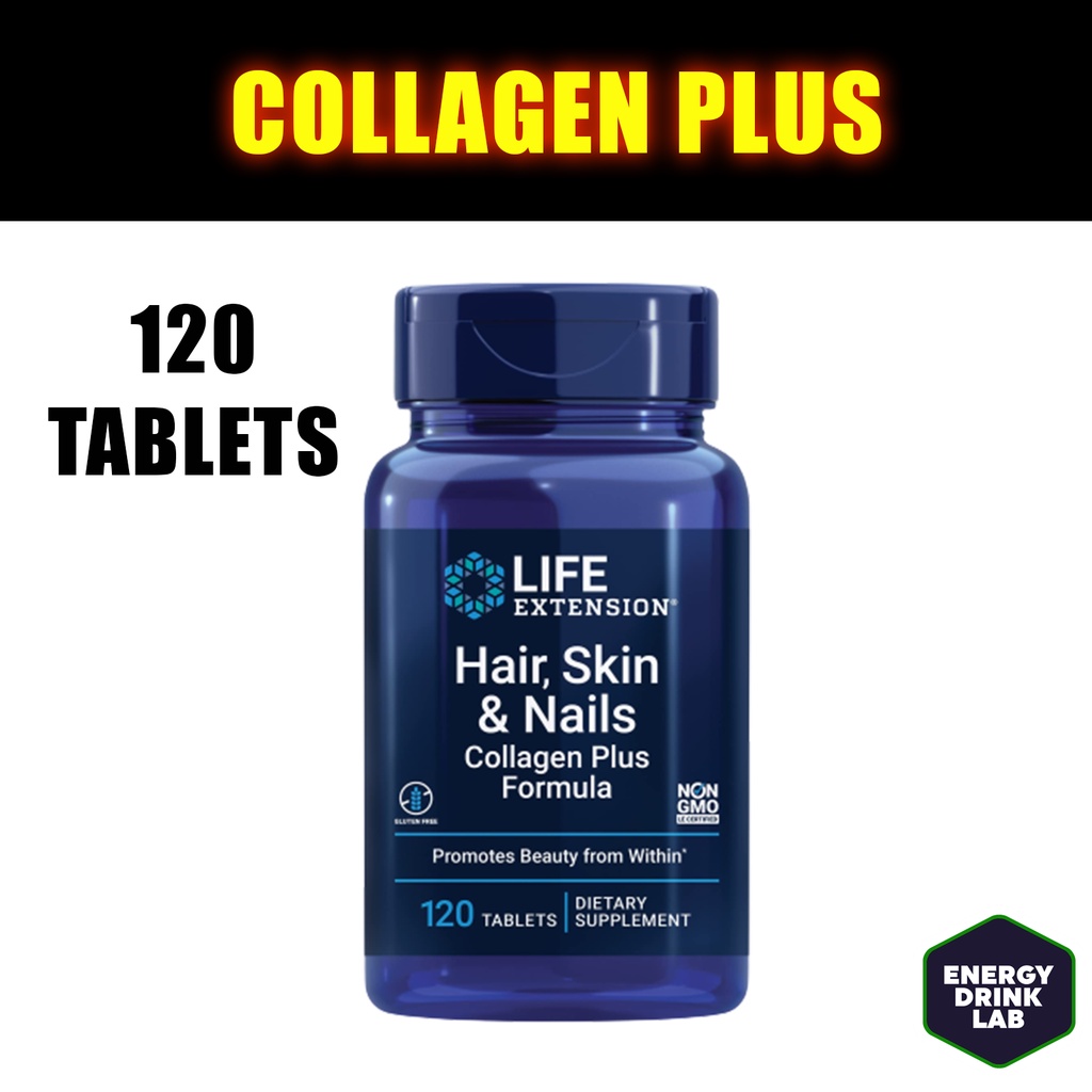 Life Extension Hair Skin & Nails Collagen Plus Formula 120 Tablets ...