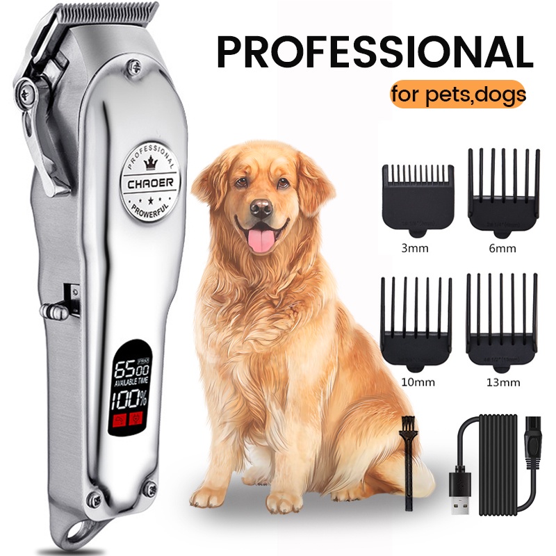 Professional Dog Hair Clipper All Metal Rechargeable Pet Trimmer Cat ...