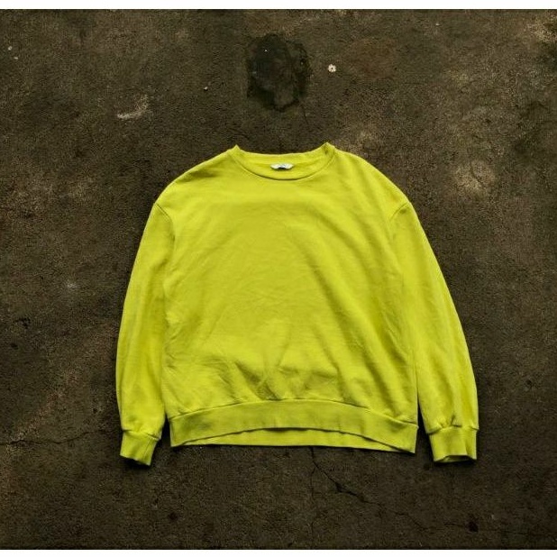 Oversize CREWNECK BASIC POLOS - YELLOW | Shopee Singapore