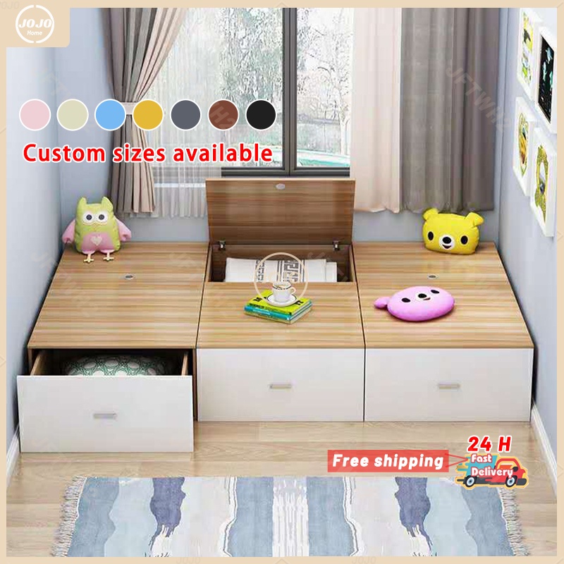Tatami Bed Cabinet Integrated Storage Bed bedside Plate Drawer Windows ...