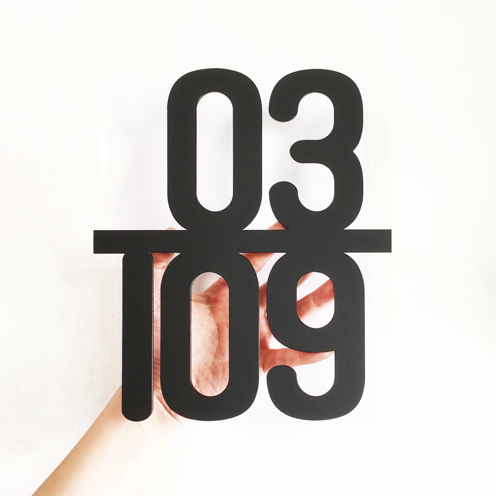 25cm Matte Black JB - House unit number, HDB, Condo unit number ...