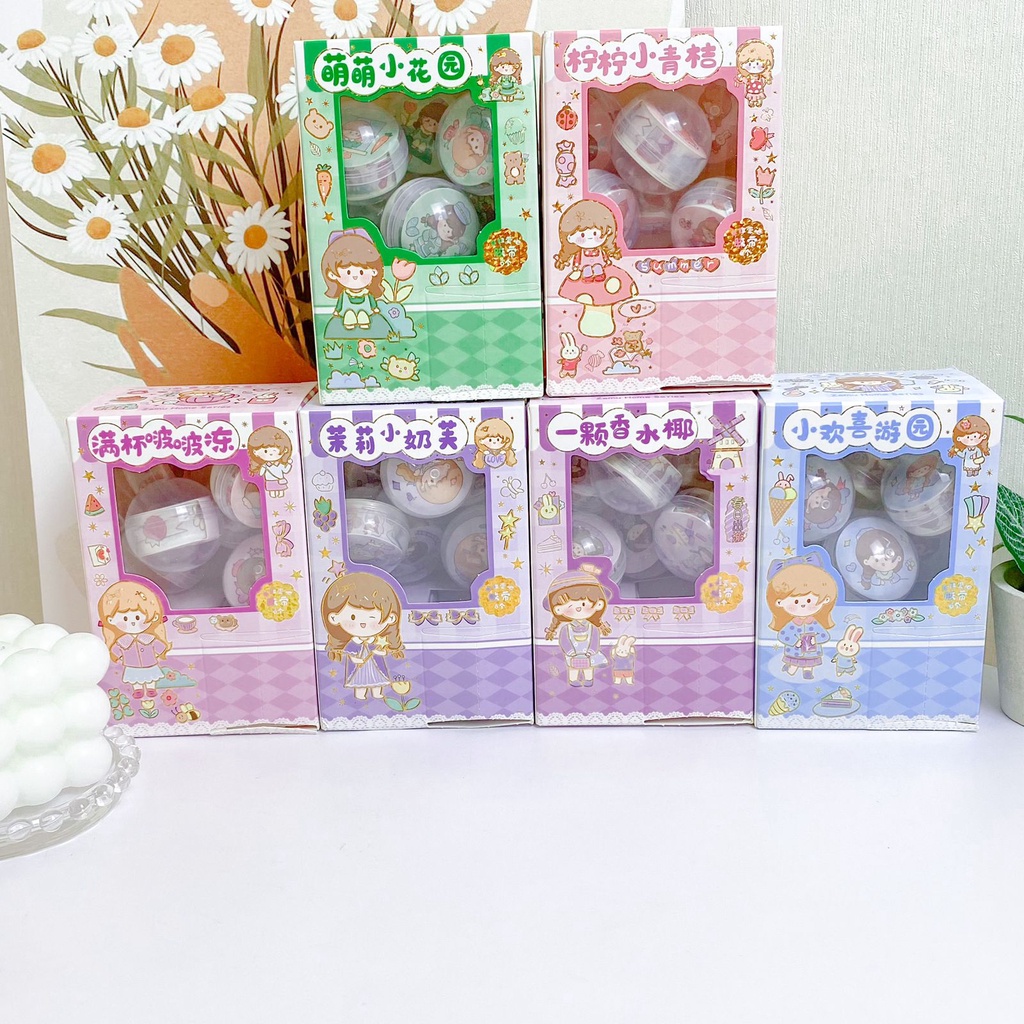 NEWEST WASHI TAPE PACKAGE GACHA SZ-63 / SOLATIP BALL STICKER PACKAGE ...