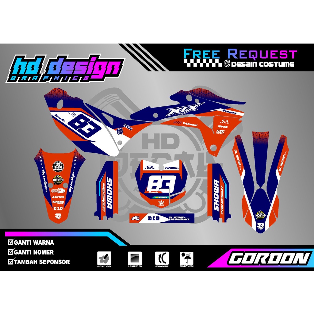Decal Sticker KLX GORDON Full Body Costume Design Free Request HD015 ...
