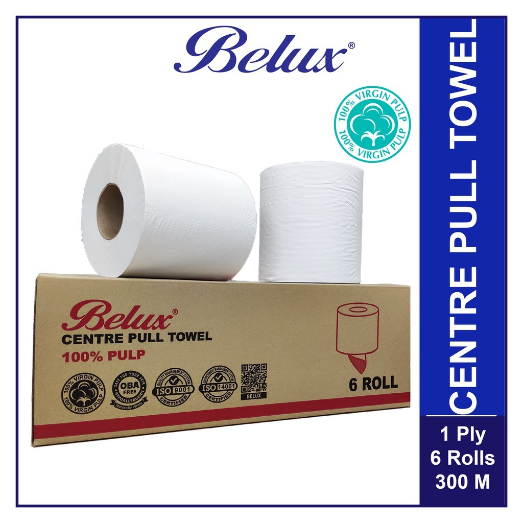 Wholesale Offer | 300m x 6rolls Belux Center Pull / Centre Flow Towel 100% Pulp - Hand Paper ...