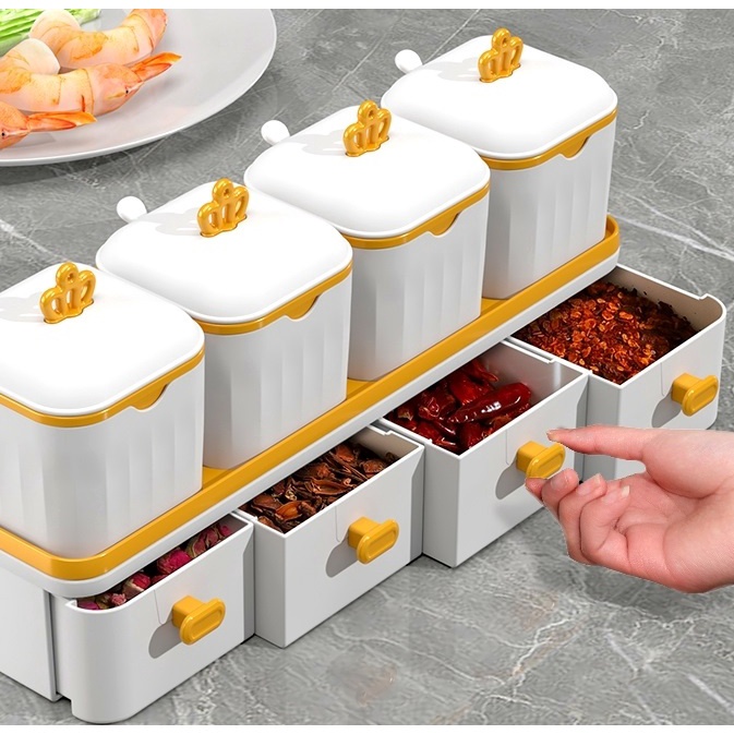Drawer type seasoning box seasoning container spice storage box ...