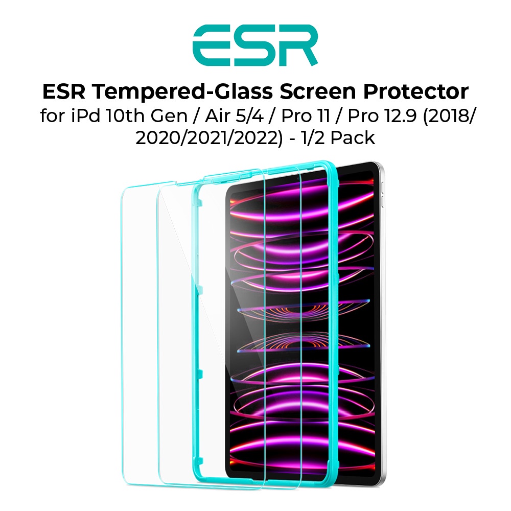 ESR Tempered-Glass Screen Protector for iPad 10th Gen / Air 5/4 / Pro ...