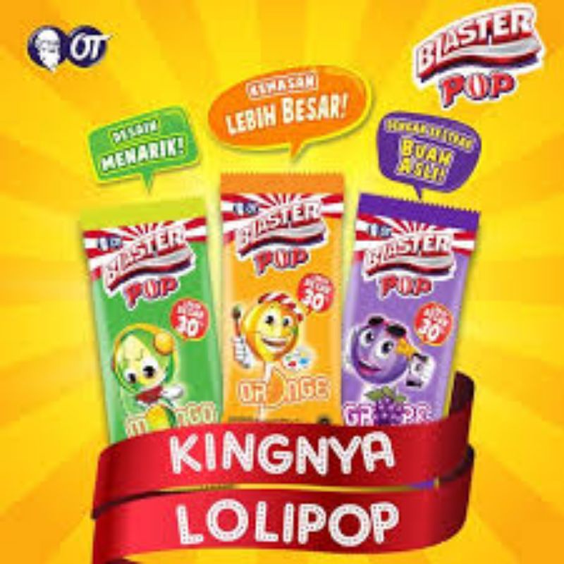 Grape / Orange / Mango Lollipop pop Blaster Candy 7g Blaster pop ...