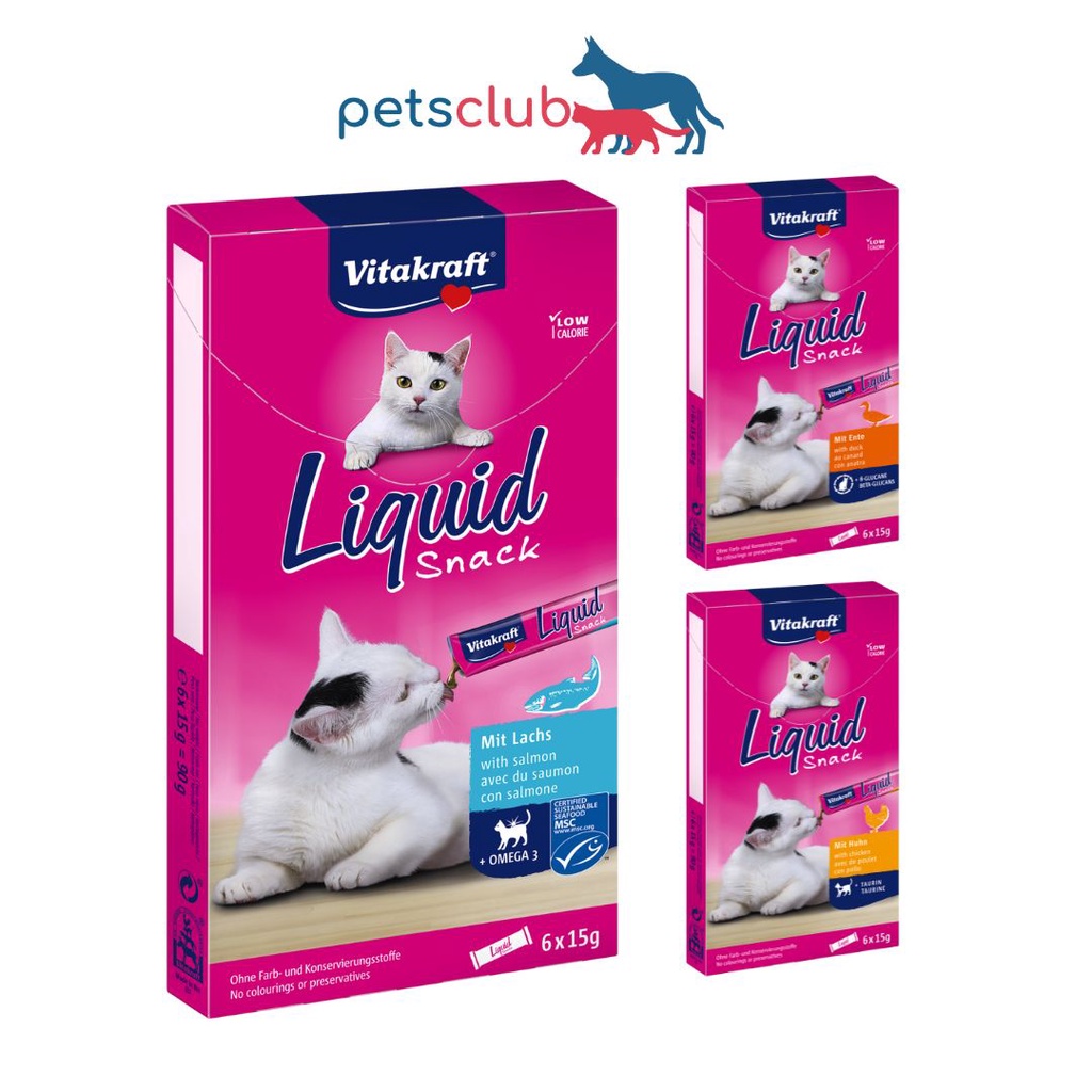 Vitakraft - Liquid Snack, 90g, Chicken & Taurine/ Duck & Beta-Glucans ...