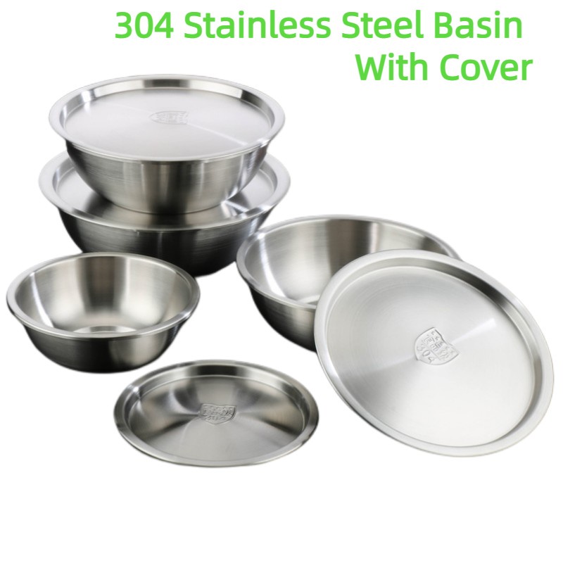 304 Stainless Steel Basin With Cover | Shopee Singapore