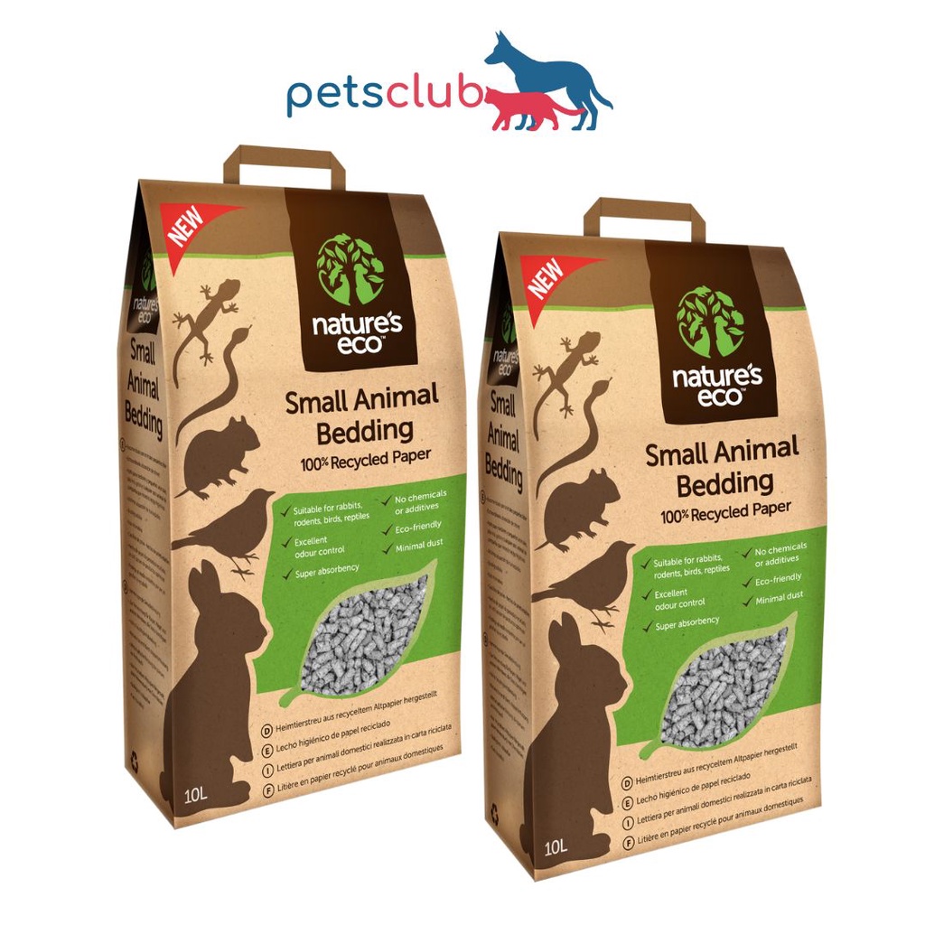 [Bundle of 2] Nature's Eco Recycled Paper Small Animal Bedding, 10L/30L ...