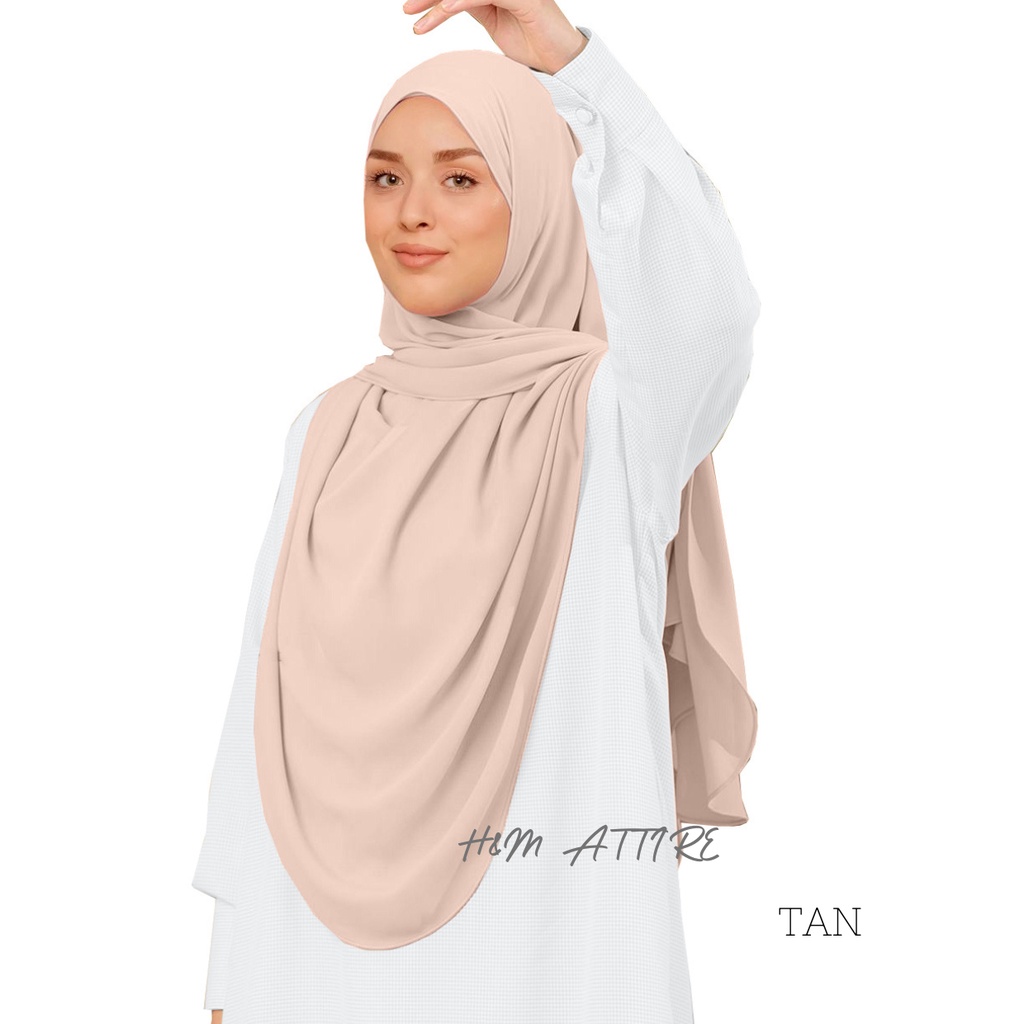 SHAWL KEKNIS CURVE END HEAVY CHIFFON | Shopee Singapore
