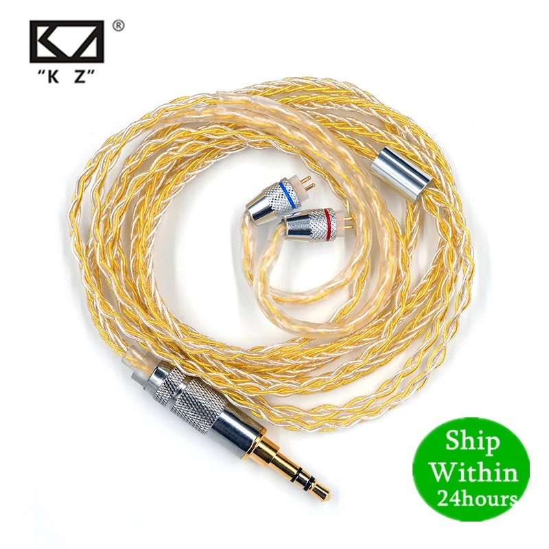 KZ Gold Silver Mixed plated Upgrade cable Earphones wire for Original ...