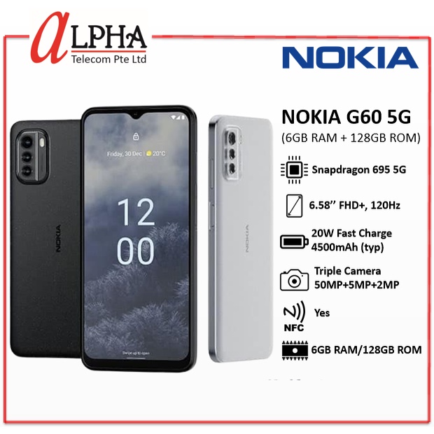 [Latest Model] NOKIA G60 5G (6GB RAM+128GB ROM) *Global Version ...