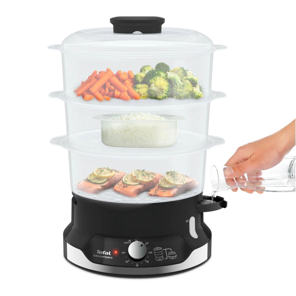 TEFAL 3-Tier Ultra Compact Food Steamer 9L (VC2048) | Shopee Singapore