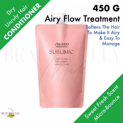 Shiseido Professional Sublimic Airy Flow for Unruly Hair - Shampoo Treatment Mask Refining Fluid ...