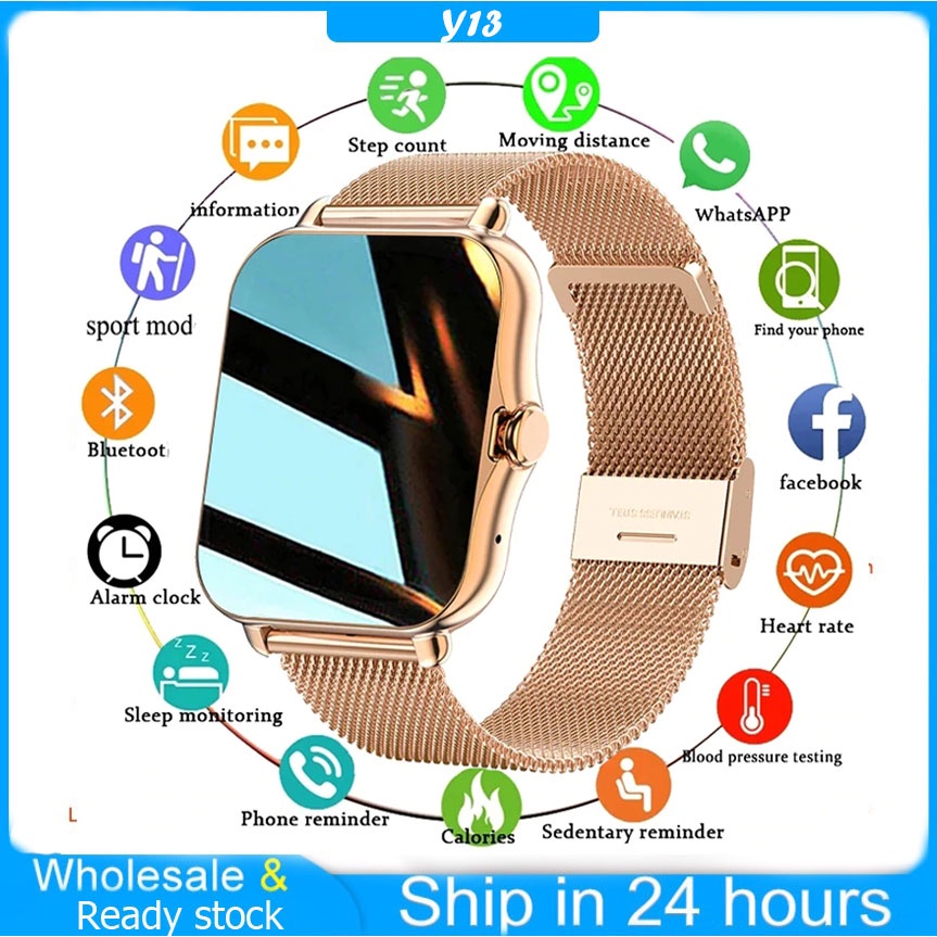 Smart Watch 1.69 inch Full Touch Screen Heart Rate Fitness Tracker ...