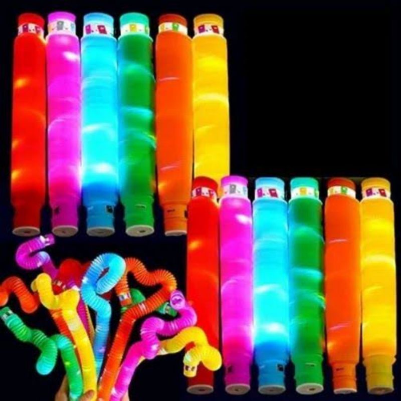 Pop Pipes LED Light Up Pop Tubes Pop Pipes Light Stick Pipe Hose Fidget ...
